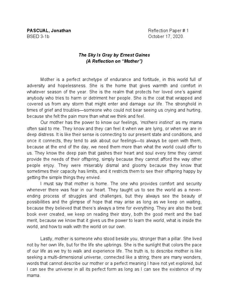 JONATHAN PASCUAL - Reflection Paper # 1 | PDF | Parenting | Relationships