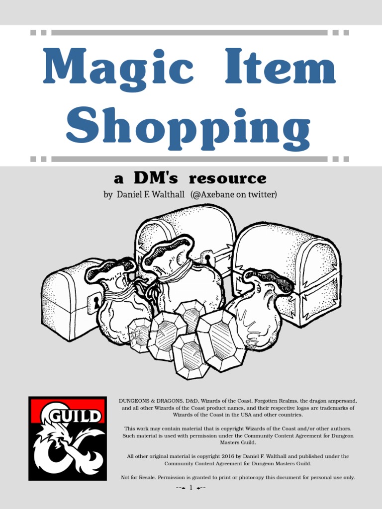 Magic Item Shopping: A DM's Resource | PDF | Wizards Of The Coast ...