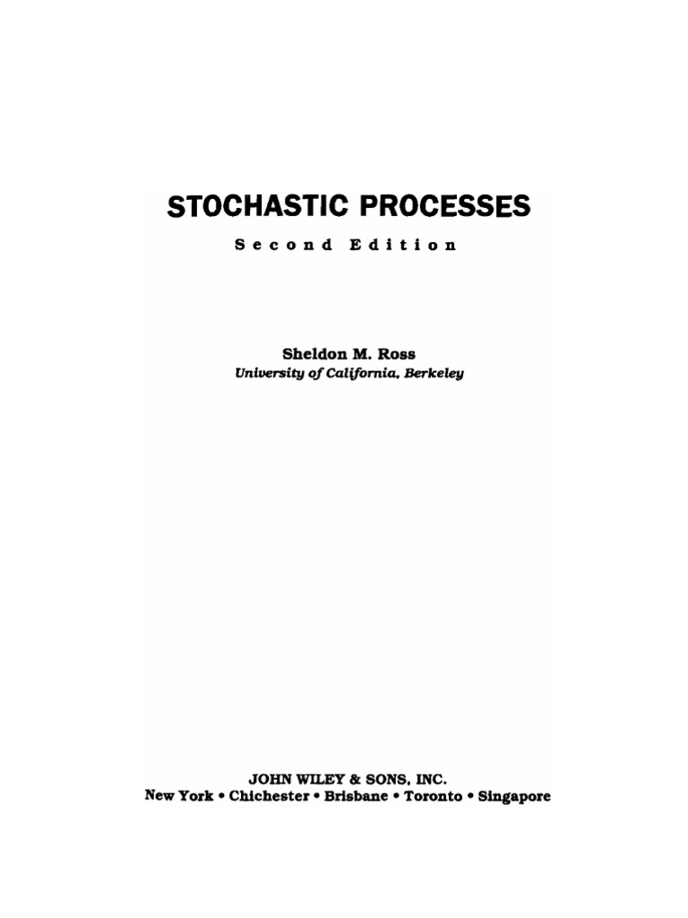 Stochastic Processes - Ross | PDF | Stochastic Process | Markov Chain
