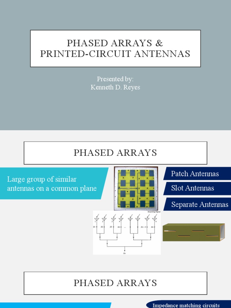 Phased Arrays & Printed-Circuit Antennas: Presented By: Kenneth D ...