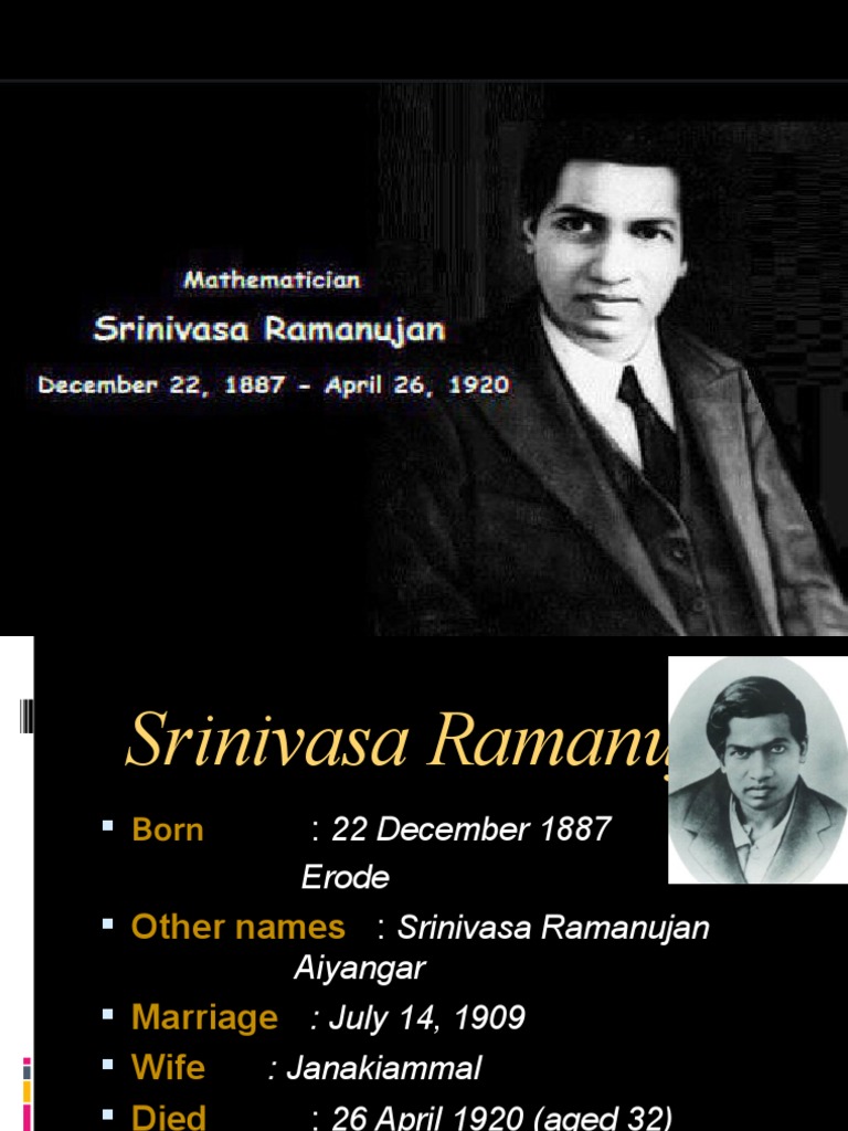 Srinivasa Ramanujan | PDF | Summation | Numbers