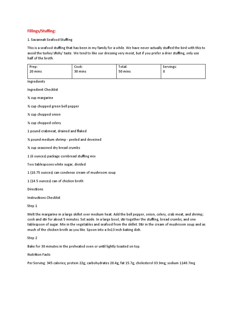 Stuffing | Download Free PDF | Batter (Cooking) | Breads