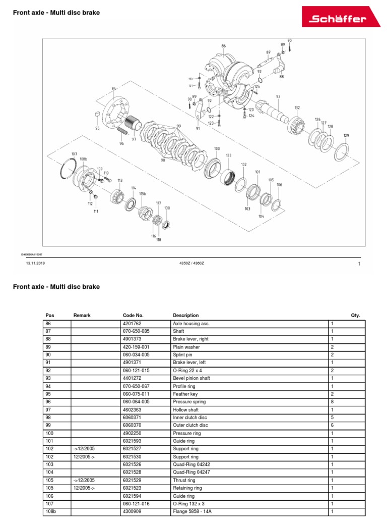 A .4 Front Axle - Multi Disc Brake Schaffer 4350Z | PDF | Tools | Vehicles