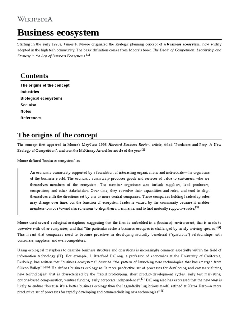 Business Ecosystem: Strategy in The Age of Business Ecosystems | PDF ...
