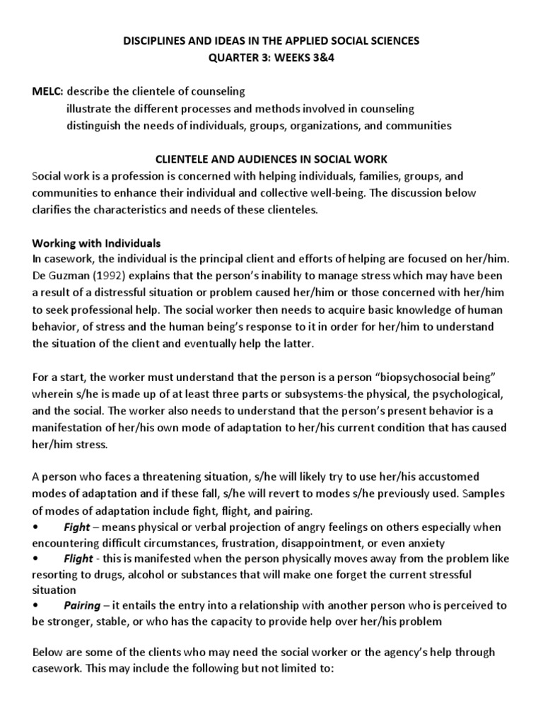 Applied Social Sciences Disciplines & Ideas | PDF | Social Work ...