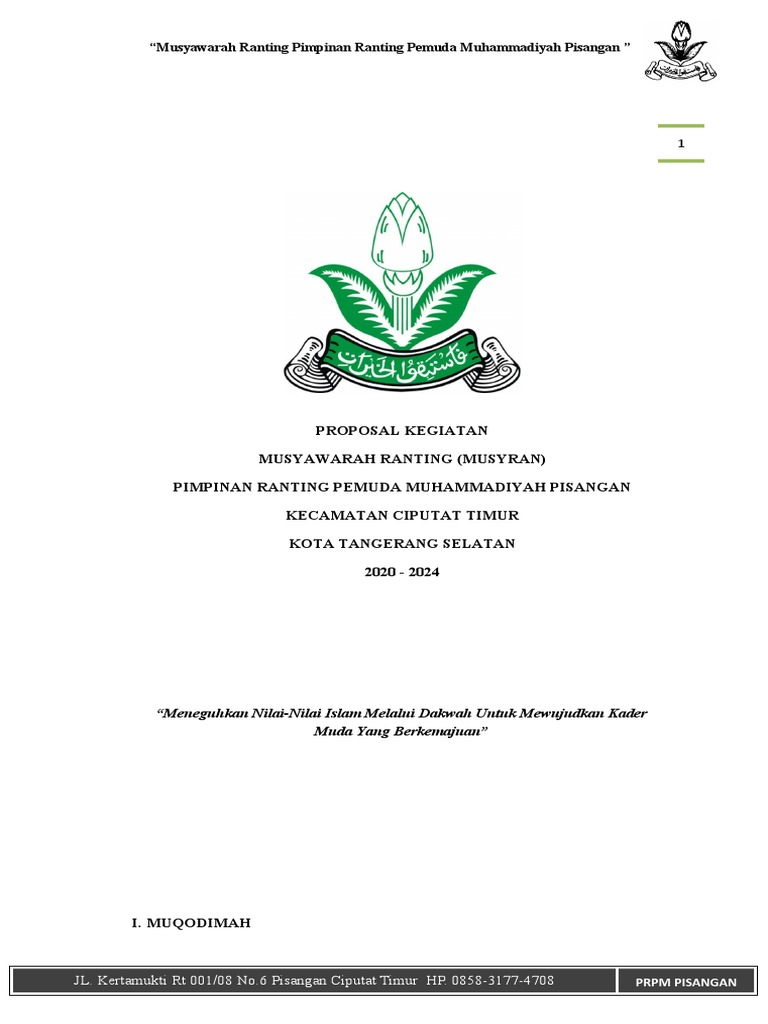 Proposal Musyran PRM Pisangan | PDF
