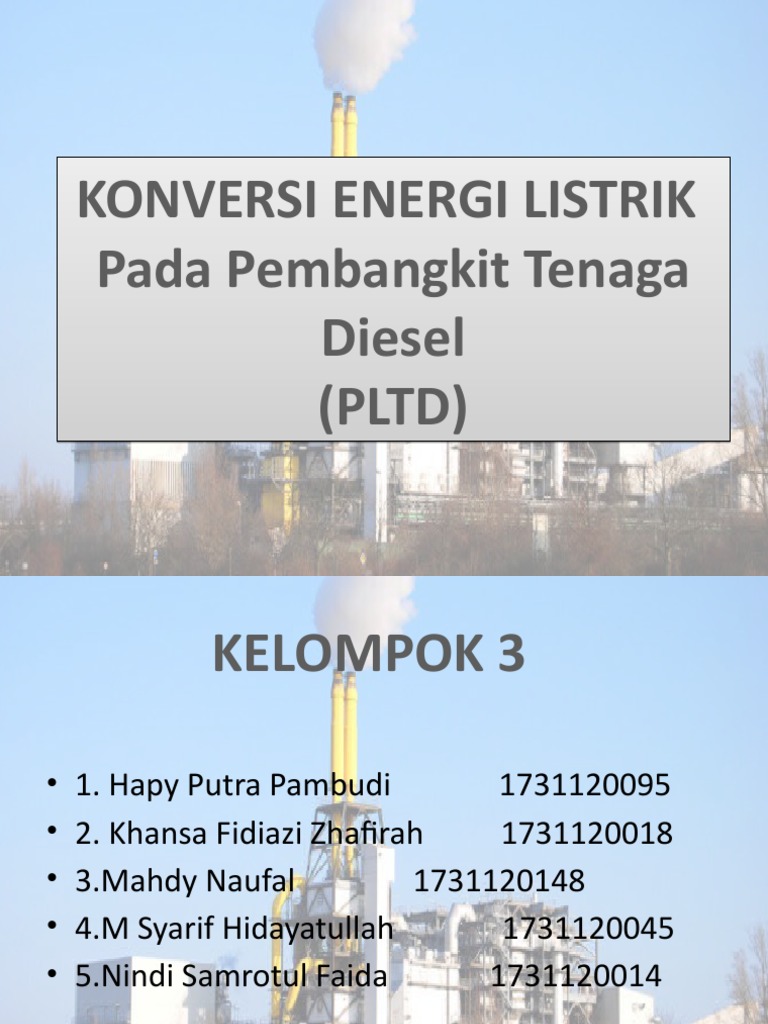 Konversi Energi Listrik Pada Pembangkit Tenaga Diesel (PLTD) | PDF ...