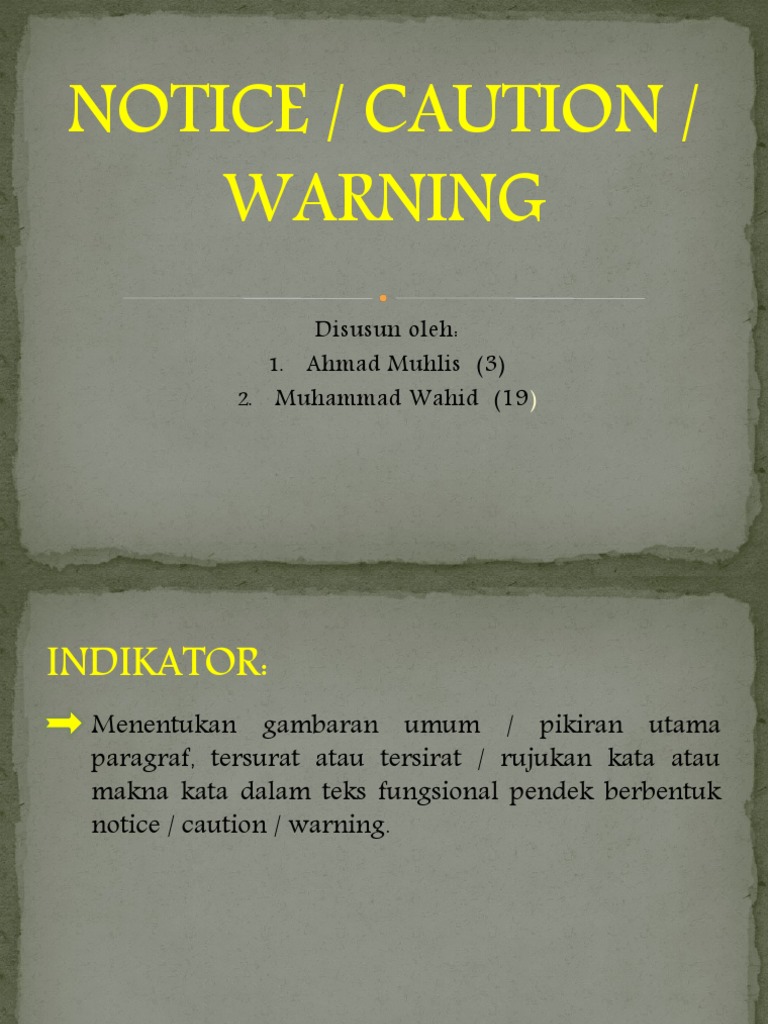 Notice Caution Warning 56c180f209c1c | PDF
