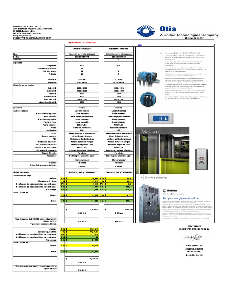 Gen2 Comfort Brochure - Elevador OTIS3 | PDF | Ascensor | Science