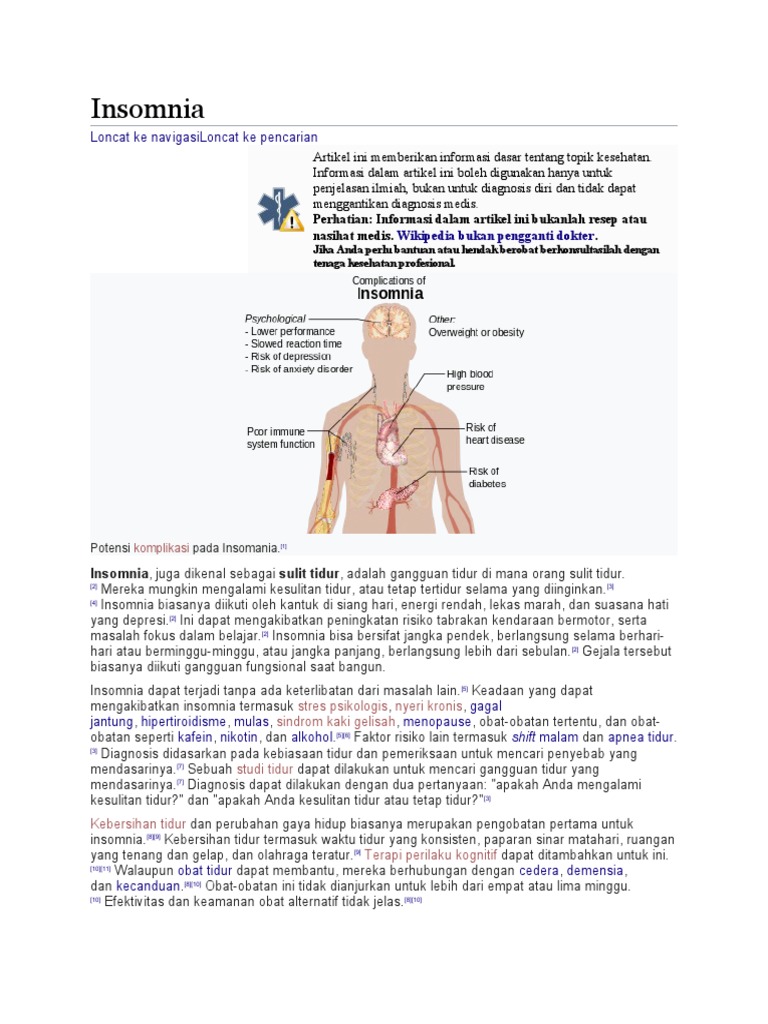 Komplikasi dan Pengobatan Insomnia | PDF | Gaya Hidup