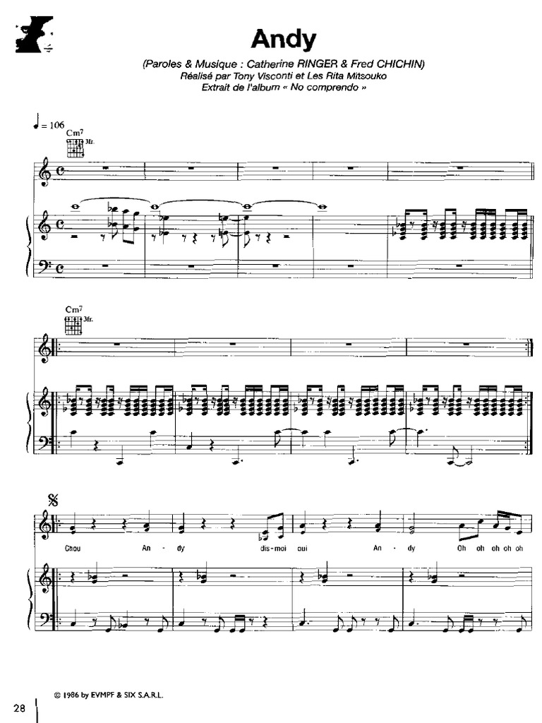 Rita Mitsouko - Andy - Partition Musicale | PDF
