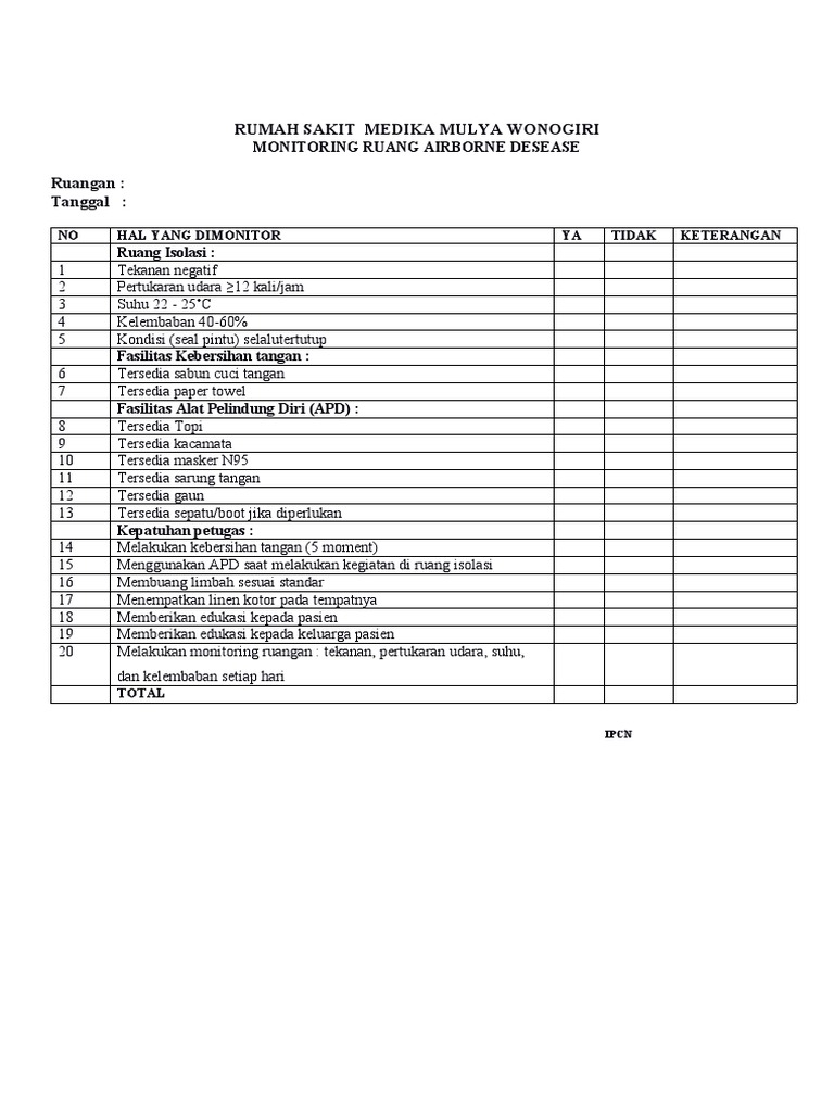 Monitoring Ruangan Tekanan Negatif | PDF