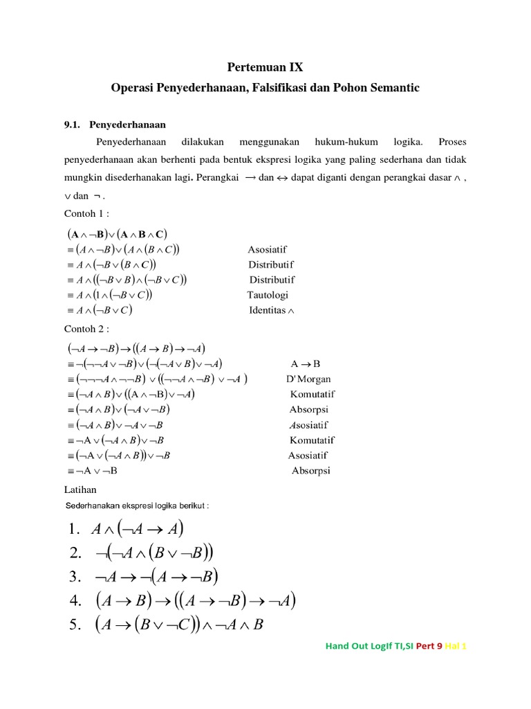 Pohon Logika 9 | PDF