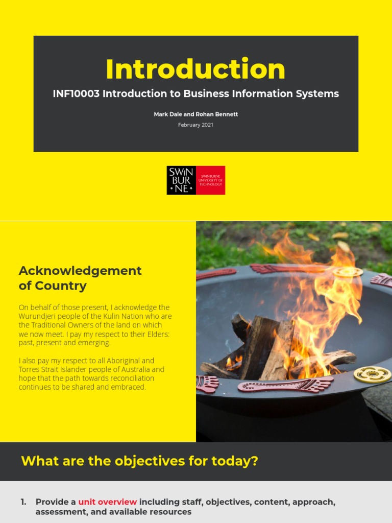 INF10003 Introduction To Business Information Systems: Mark Dale and ...