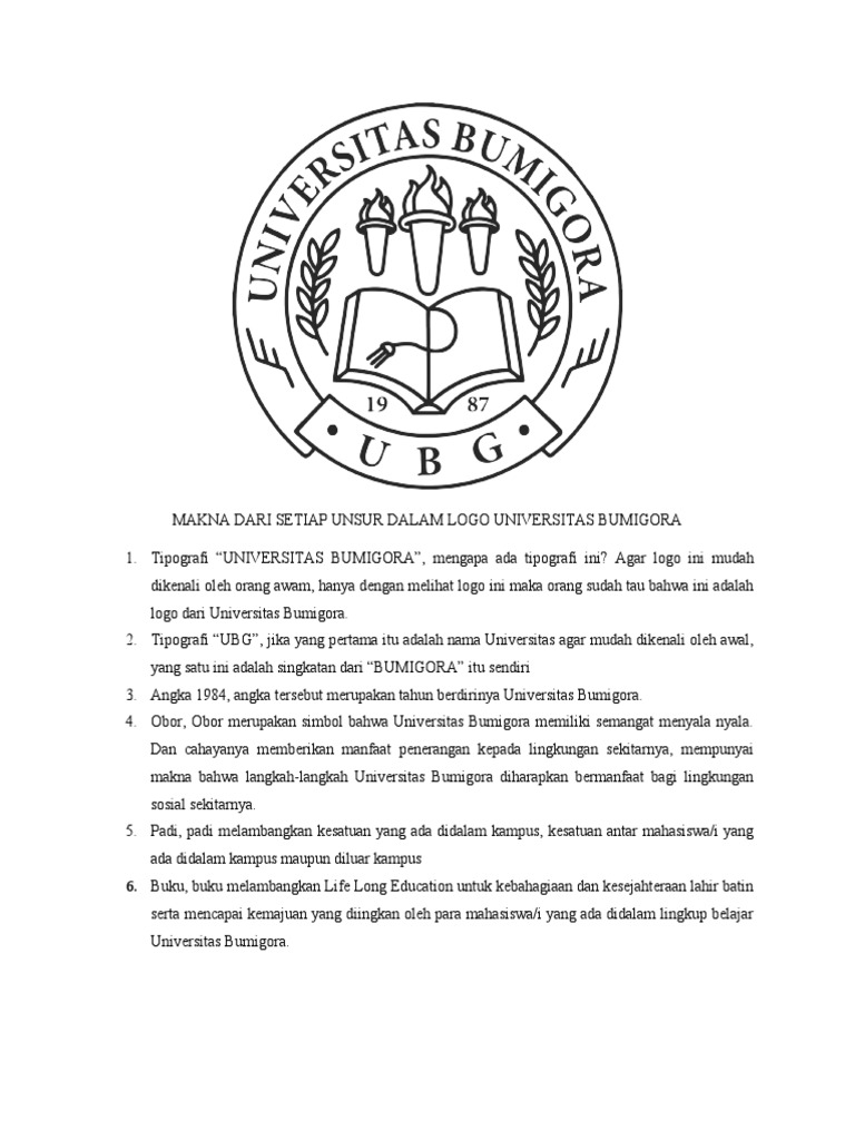 Makna Unsur Logo Universitas Bumigora | PDF