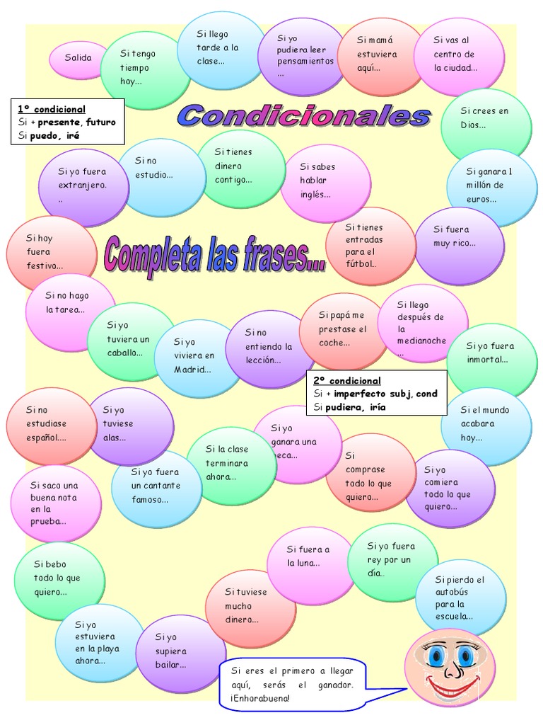 Condicionales Tabulero Actividades y Juegos Ejercicios de Gramatica ...