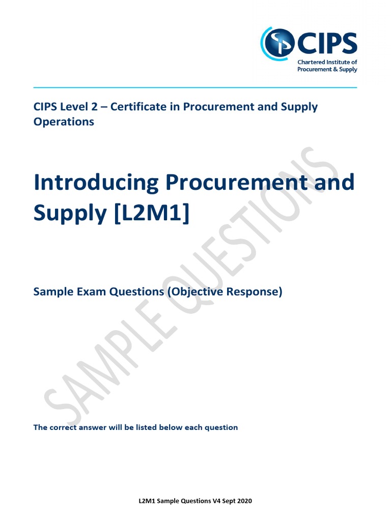 Cips L2M1 V4 | PDF | Procurement | Supply Chain