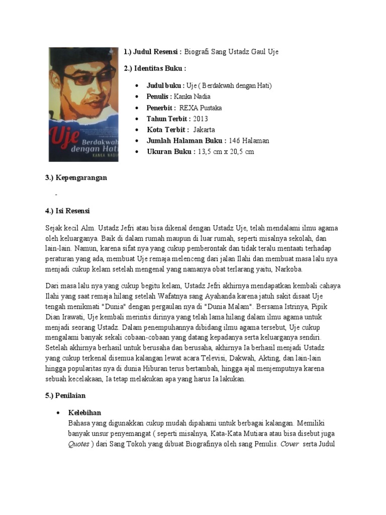 Resensi Singkat Biografi Uje Berdakwah Dengan Hati | PDF