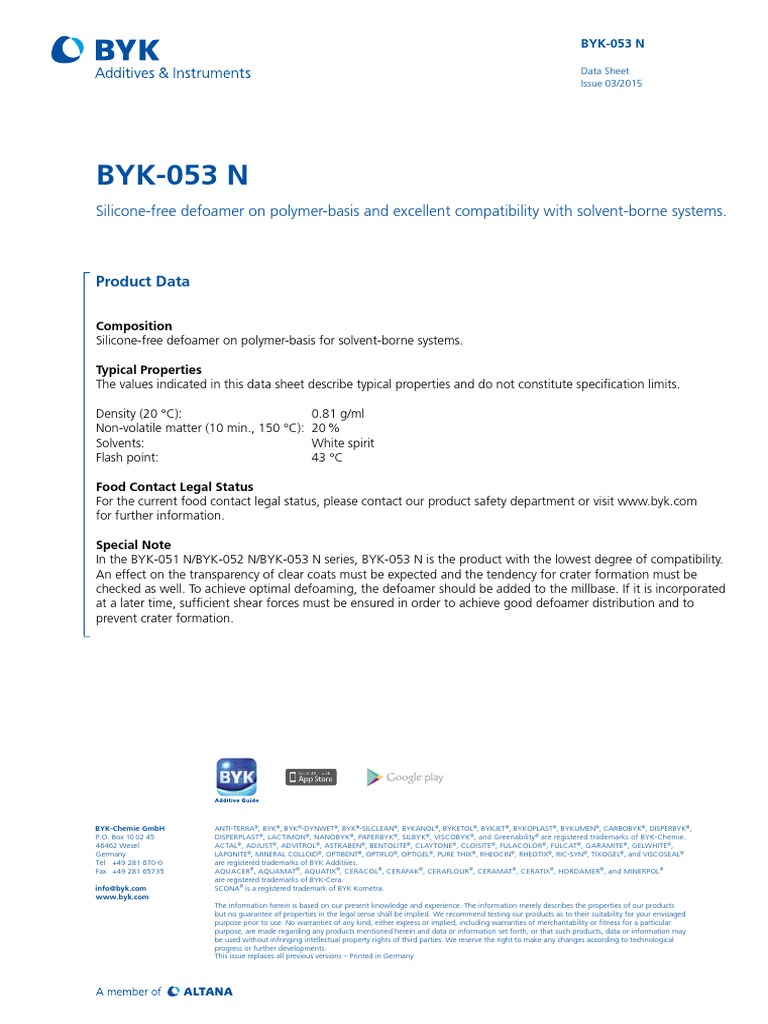 TDS Byk-053 N en | PDF | Trademark | Business