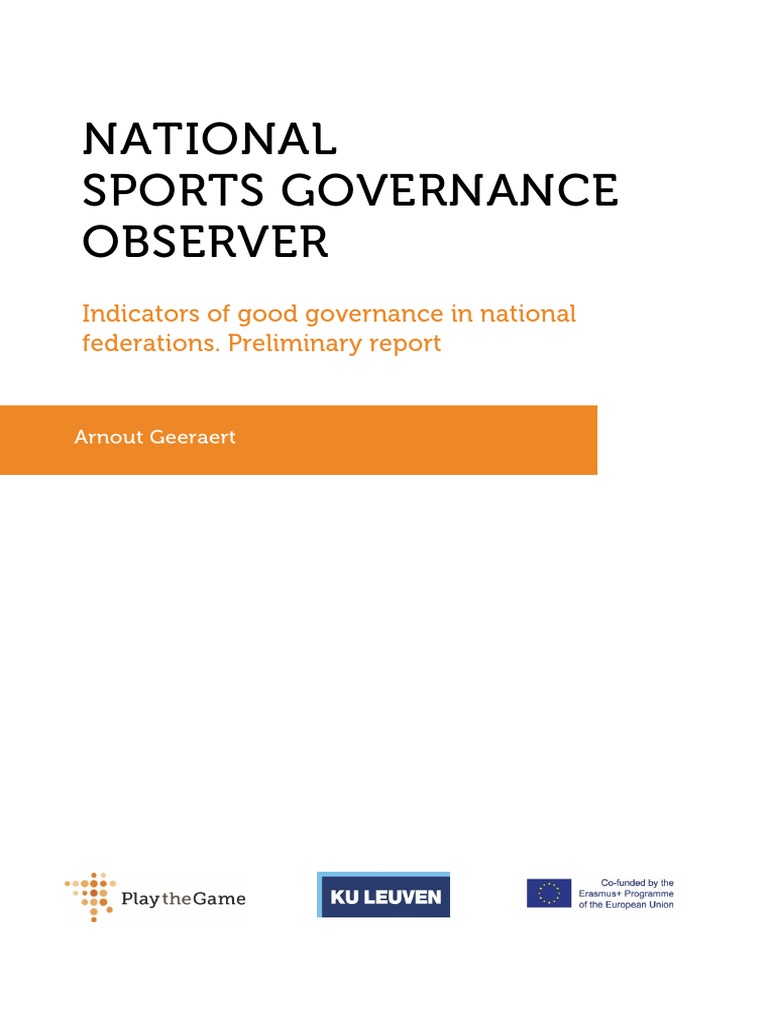 Sports Governance Indicators | PDF | Good Governance | Governance