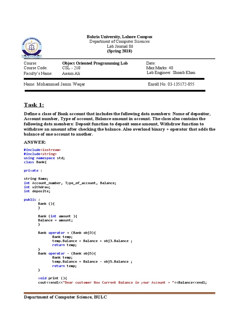 Lab 6 Oop | PDF | Computer Engineering | Software Development