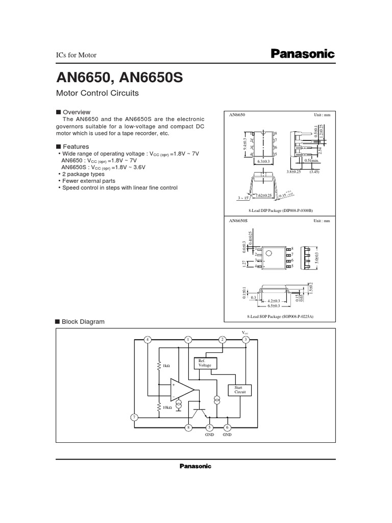 AN6650, AN6650S: Motor Control Circuits | PDF | Electrical Components ...