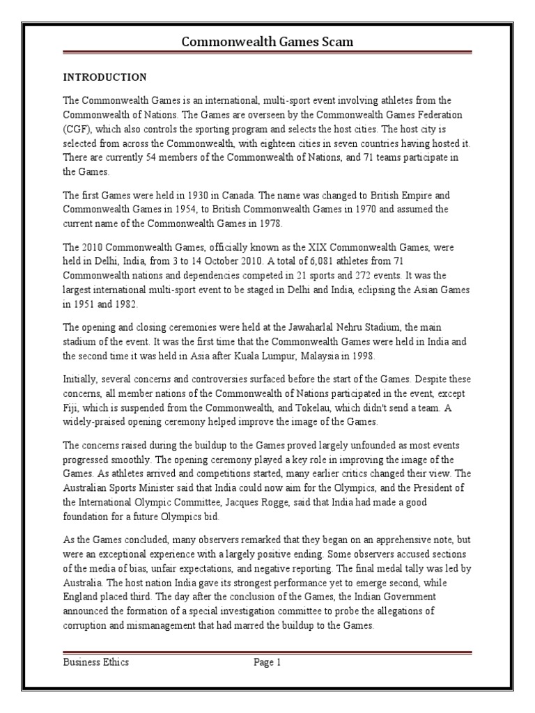Commonwealth Games Scam | PDF