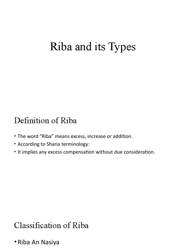Understanding Riba and Its Types | PDF | Islamic Jurisprudence ...