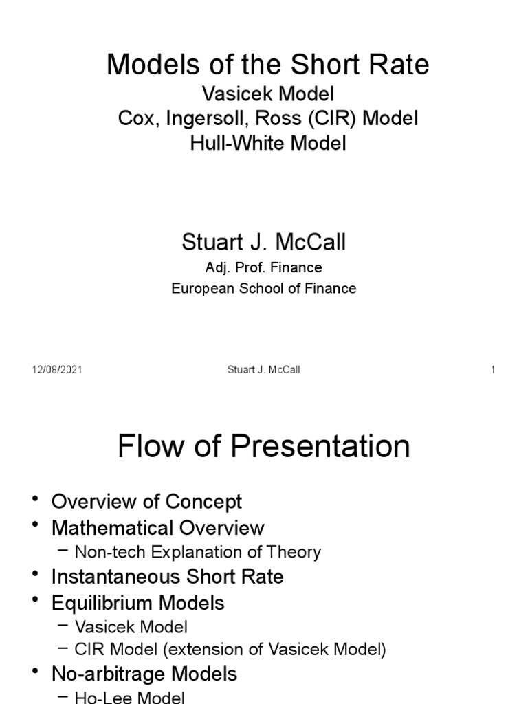 Models of The Short Rate | PDF | Volatility (Finance) | Business