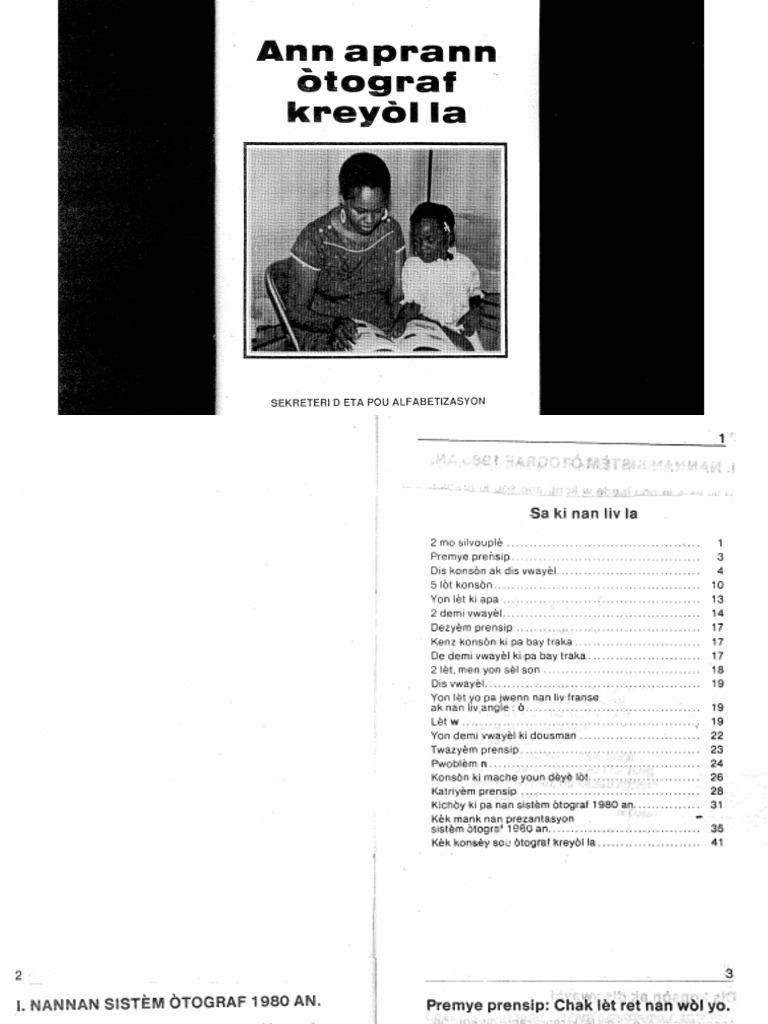 Sekreteri Pou Alfabetizasyon MENFP Otograf Kreyol | PDF