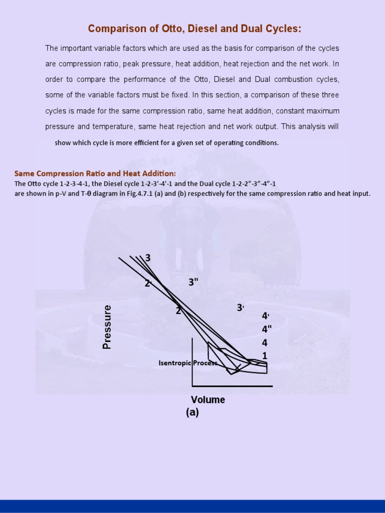 8 Comparison of Otto Diesel Dual Cycles | PDF | Engines | Thermodynamics