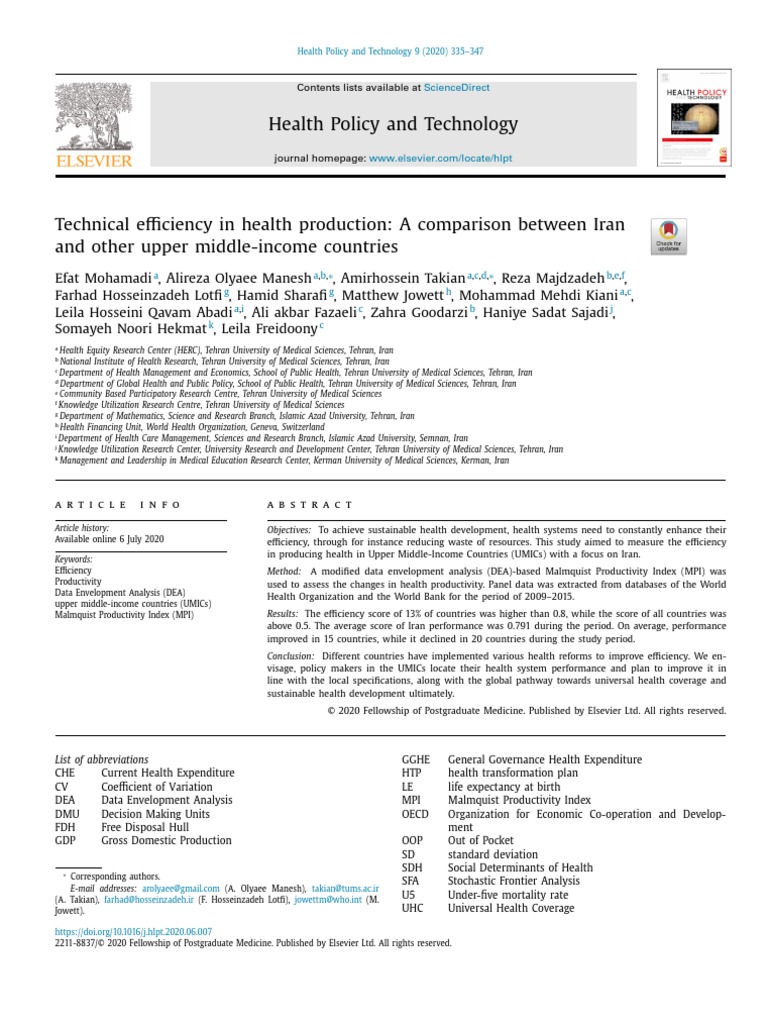 Health Policy and Technology: Sciencedirect | PDF | Business