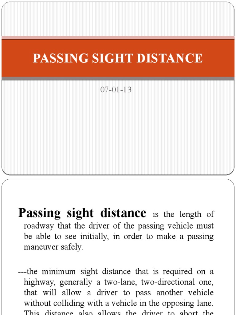 Passing Sight Distance | PDF