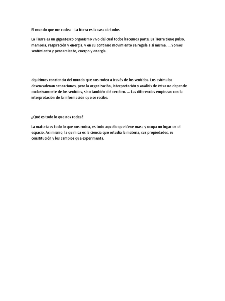 El Mundo Que Me Rodea | PDF