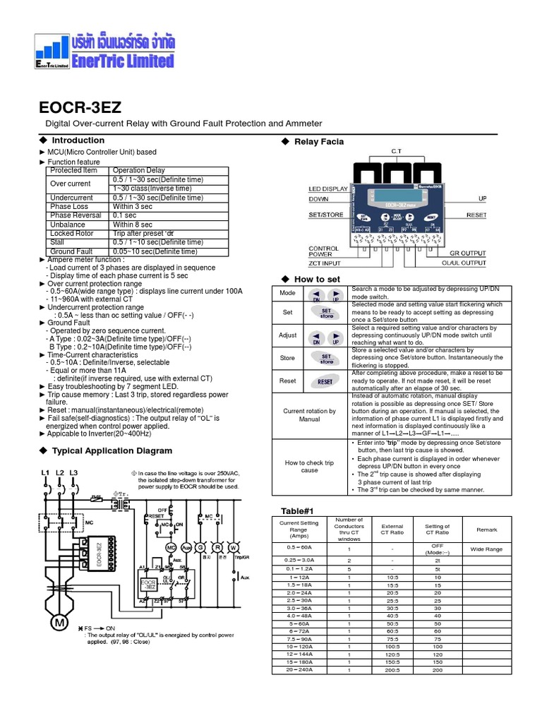 Manual Eocr 3ez | Download Free PDF | Electrical Engineering | Electricity