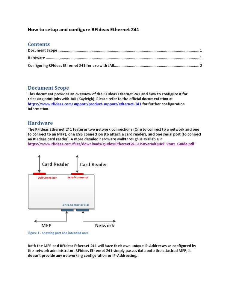 How To Setup and Configure Rfideas Ethernet 241: Card Reader Card ...