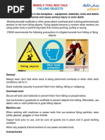 Dropped Objects Safety Toolbox Talk | PDF | Occupational Safety And ...