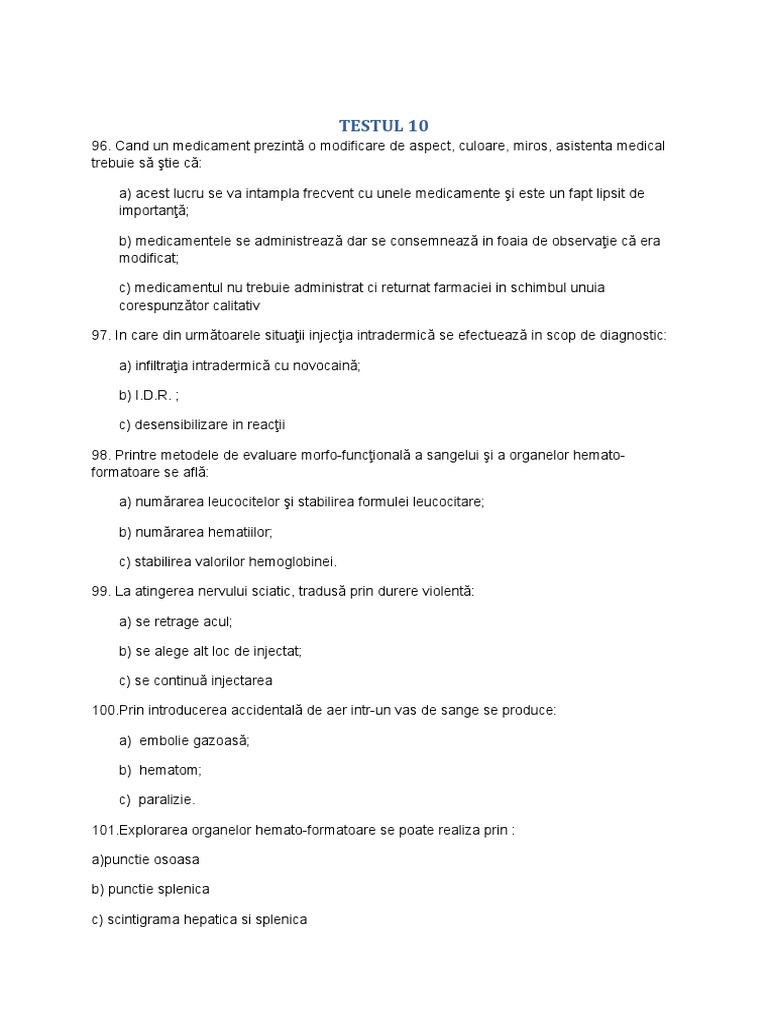 Testul 10 | PDF