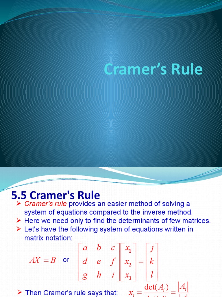 Cramer's Rule | PDF | Multiplier (Economics) | Economic Equilibrium