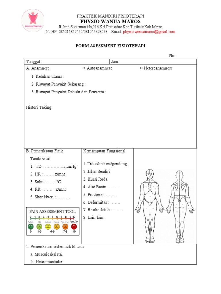 Form Asessment Fisioterapi | PDF