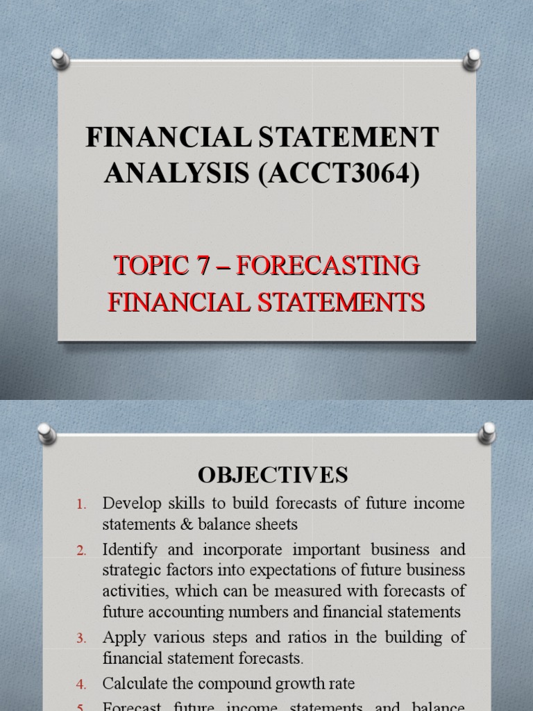 Topic 7 - Forecasting Financial Statements (Updated) | Download Free ...