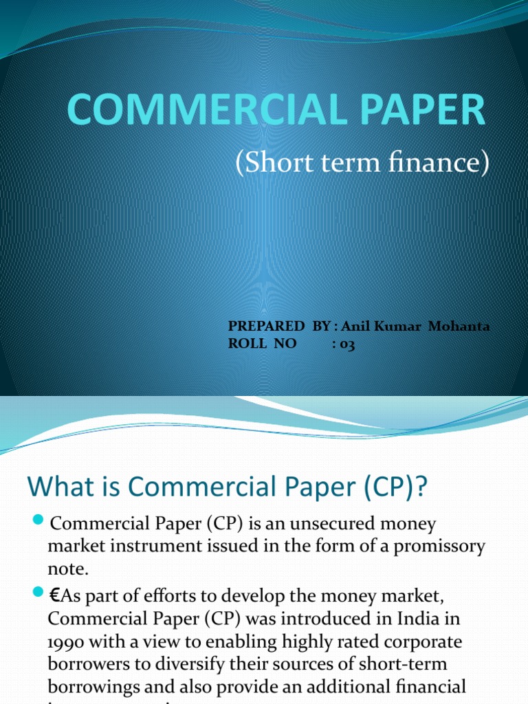 Commercial Paper: (Short Term Finance) | PDF | Commercial Paper ...