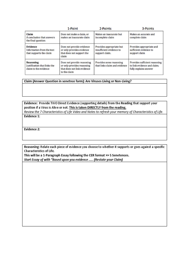 Virus Activity Are Viruses Alive (Template & Rubric) | PDF