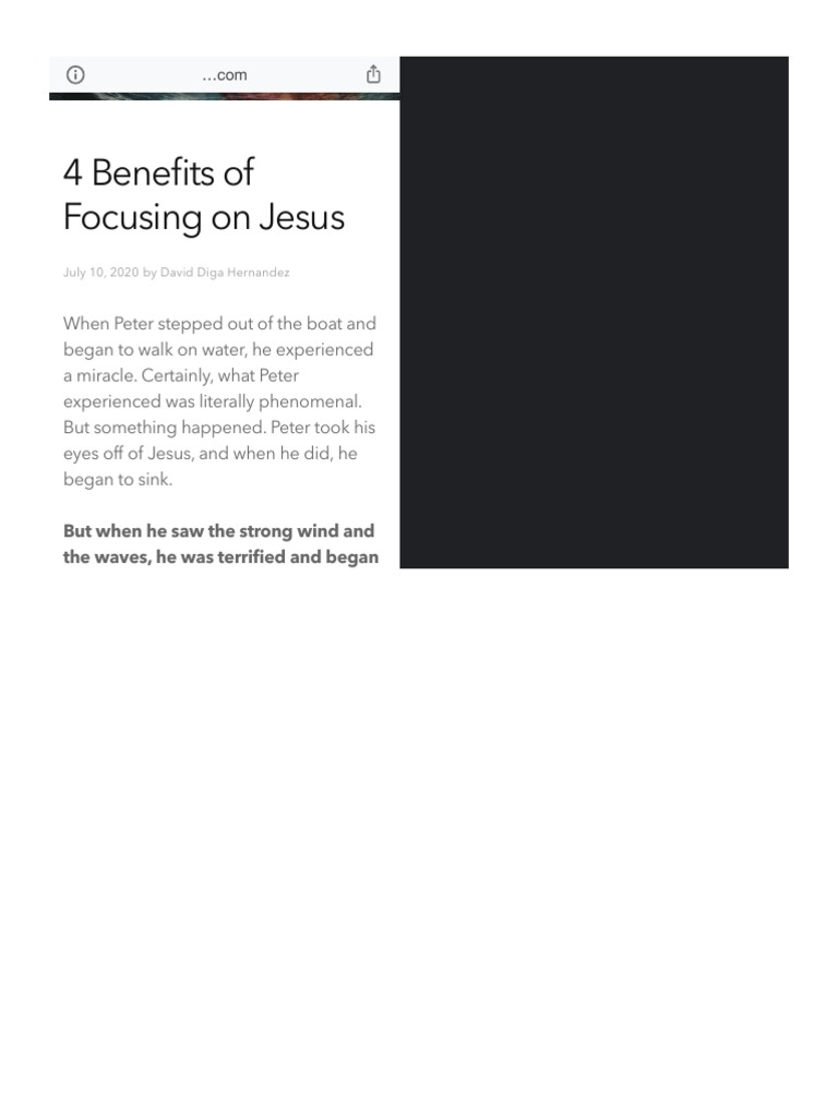 4 Benefits of Focusing On Jesus | PDF