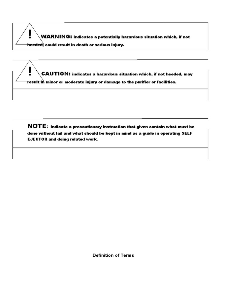Warning:: Definition of Terms | PDF | Pump | Water