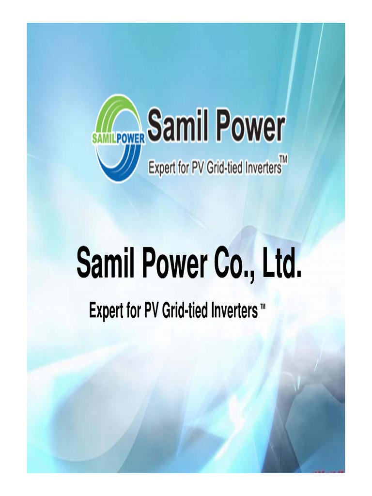 Samil Power Co., Ltd. Samil Power Co., LTD.: Expert For PV Grid-Tied Inverters | PDF ...
