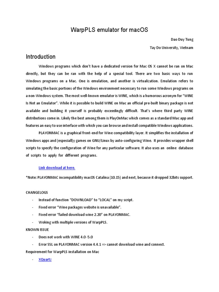 WarpPLS Emulator For macOS | PDF | Mac Os | Linux Distribution