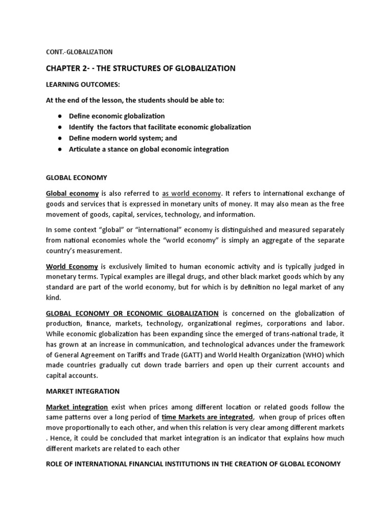 Chapter 2 - The Structures of Globalization | PDF | International Financial Institutions | World ...