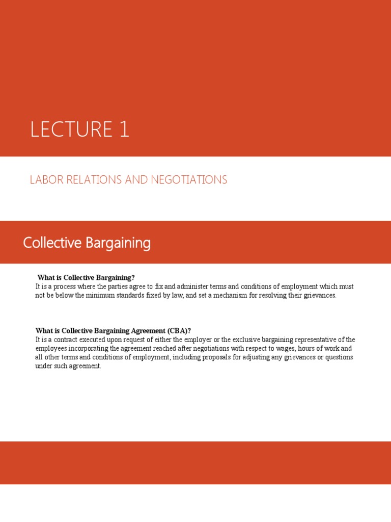 Labor Relations and Negotiations | PDF | Collective Bargaining | Collective Agreement