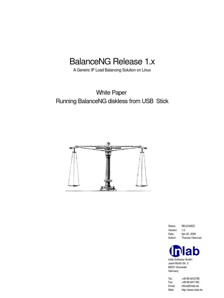 Balanceng Release 1.X: White Paper Running Balanceng Diskless From Usb ...